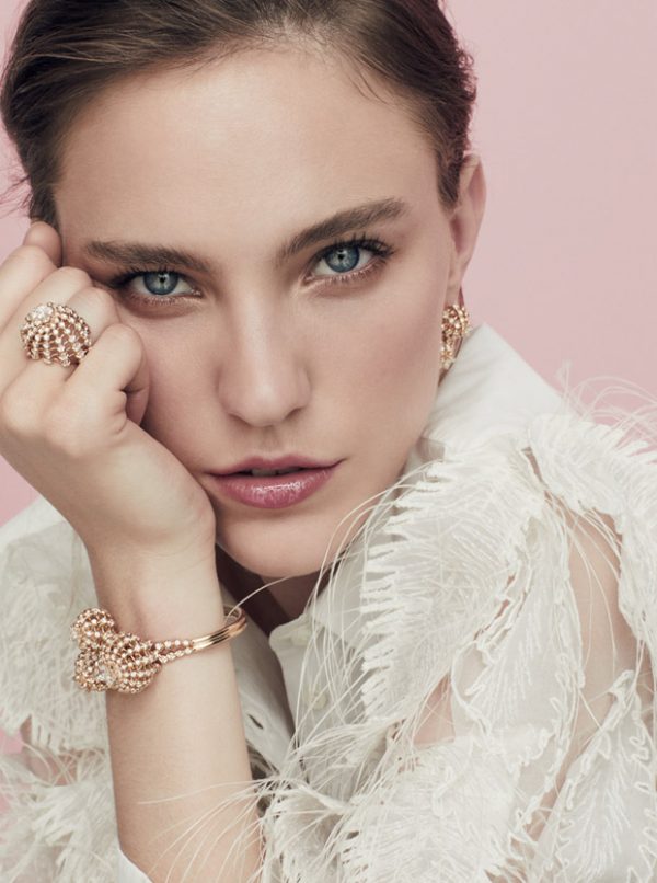 Nicole Pollard Models Cartier Jewellery for British Harper's Bazaar