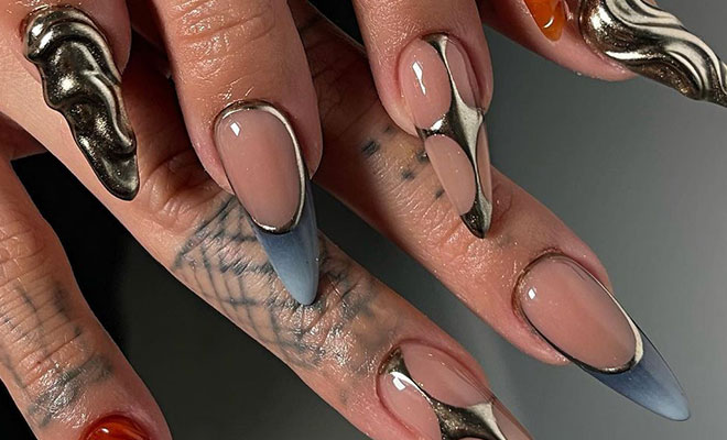Cyber Chrome Nail Inspirations to Welcome Spring - Beauty Scene
